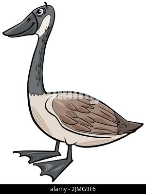 Page de livre de coloriage de personnage d'oiseau sauvage d'oie de ...