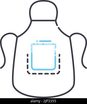 Icône de ligne de tablier, signe concept, illustration vectorielle de ...