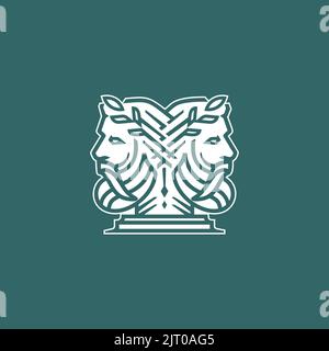 Janus à deux faces : dieu romain, gardien de la porte du ciel. La ...