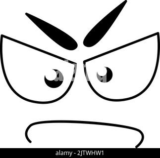 Sourire visage émoticône, mécontent comique smiley avec la bouche ...