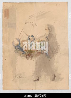 Carte de visite pour Maria Mickiewiczówna avec un dessin montrant deux ...