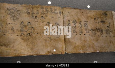 Télécopie du Codex de Boturini dans le papier d'Amate. Tira de la ...