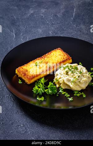 Pate de morue salée crémeuse à la polenta grillée, Baccala mantecato ...