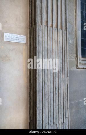 Florence, Italie.Janvier 2022. La plaque indiquant le niveau d ...