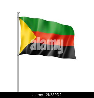 Drapeau Azawad MNLA, illustration 3D, isolé sur un mur en béton blanc ...