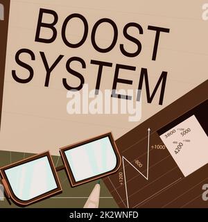 Légende conceptuelle du système Boost. Mot écrit sur Rejuvenate Upgrade ...