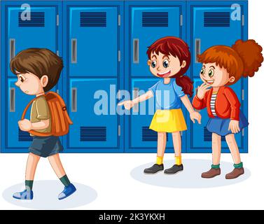 Un garçon intimidé par d'autres enfants illustration Image Vectorielle ...