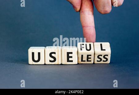 Symbole utile ou inutile. Mots de concept utiles ou inutiles sur les ...