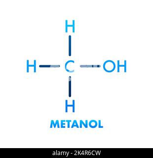 Le Méthanol (alcool méthylique, meoh). molécule très toxique. formule ...