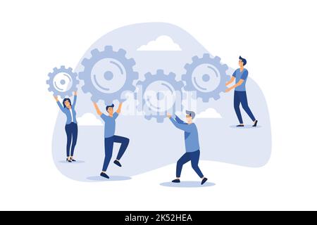 Collaborer ou coopérer pour le succès de l'équipe, travailler ensemble ...