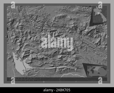 Xaisomboun, région spéciale du Laos. Carte d'altitude à deux niveaux ...