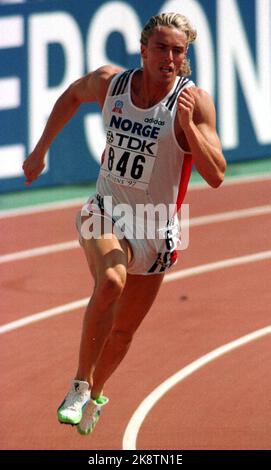 Athènes, Grèce 19970806 : athlétisme de la coupe du monde. - Geir Moen ...