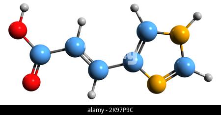 3D image de la formule squelettique de l'acide propionique - structure ...