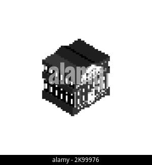 Construction de banque pixel art. 8 bit construction illustration ...