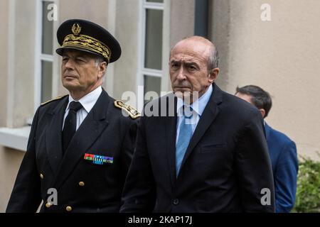 Henri Michel Comet (L), Gérard Collomb (C-L), Jean Marc Falcone (C-R ...