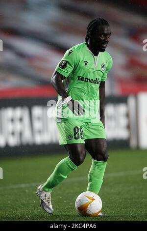 Ernest Asante d'Omonoia en action pendant le match de l'UEFA Europa League Group E entre Grenade ...