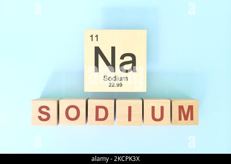 Élément chimique de sodium, signe avec numéro atomique et poids ...