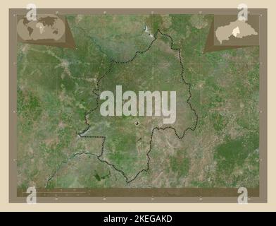 Ouaka, préfecture de la République centrafricaine. Carte satellite ...