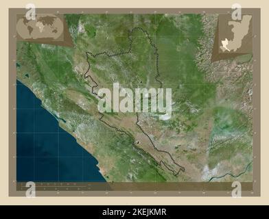 Niari, région de la République du Congo. Carte satellite haute ...
