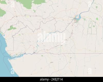 Kongo-Central, province de la République démocratique du Congo. Carte d ...