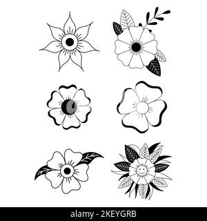 Ensemble de tatouage de style Y2K, 1990s, 2000s. Motif EMO Goth Element ...