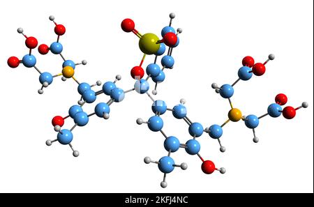 3D image de la formule squelettique Acid Orange 7 - structure chimique ...