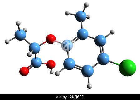 3D image de la formule squelettique du dicamba - structure chimique ...
