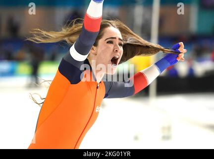 Isabel Grevelt (NED) 3rd sur les 1000m femmes lors de la coupe du monde ...