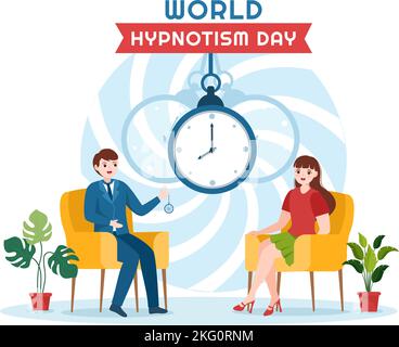 Journée mondiale de l'hypnotisme avec spirale noire et blanche, état d ...