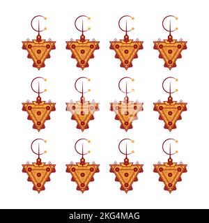 Ensemble de Tazerzit sur fond blanc. Le symbole de l'amazigh Jewelery ...