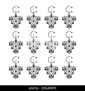 Ensemble de Tazerzit sur fond blanc. Le symbole de l'amazigh Jewelery ...