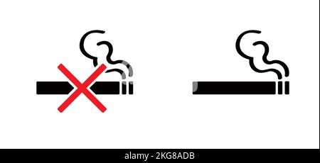 Pictogramme de journée non fumeur de dessin animé. Tabac à cigarettes ...