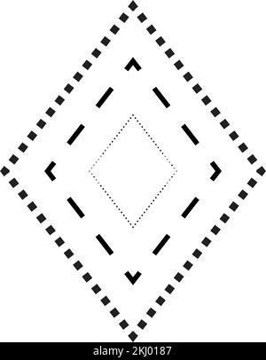Traçage de la forme de losange symbole, pointillé et pointillé ligne ...