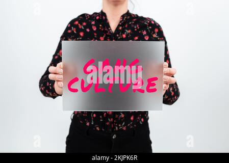 Inspiration montrant la culture de gang de signe, concept signifiant ...