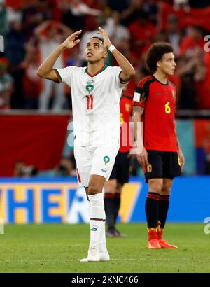Le Maroc Abdelhamid Sabiri célèbre le but d'ouverture lors du match F ...