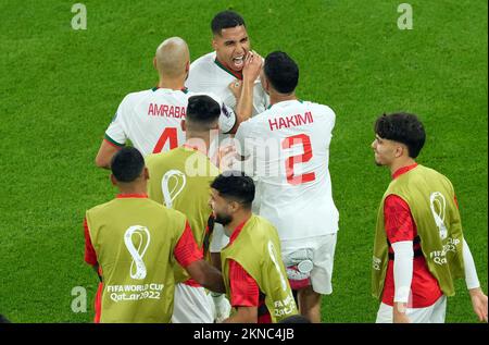 Le Maroc Abdelhamid Sabiri célèbre le but d'ouverture avec ses ...