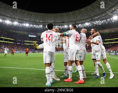 Le Marocain Abdelhamid Sabiri célèbre après avoir marqué un match de ...