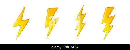 3D Flash de rendu, foudre, vente éclair jaune éclair éclair éclair ...