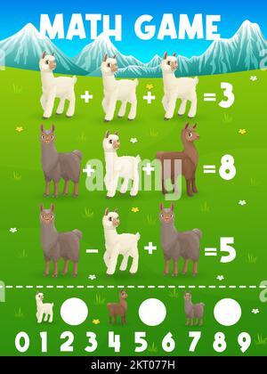 compter dessin animé animaux de ferme tâche éducative page de coloriage ...