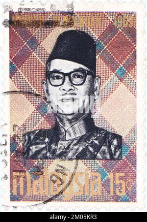 Photo d'un timbre-poste de Malaisie Yang di-Pertuan Agong Tuanku Ismail ...