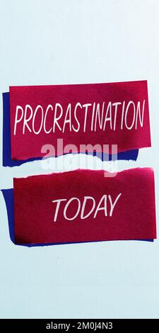 Légende de texte présentant la procrastination. Mot pour le retard ou ...
