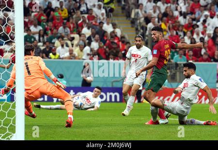 Le Portugais Goncalo Ramos marque le deuxième but lors de la Coupe du ...