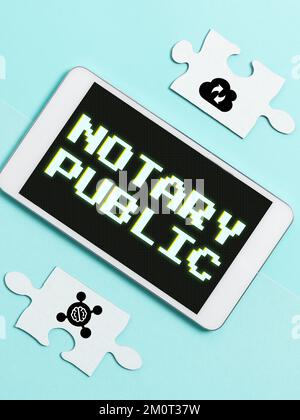 Texte montrant l'inspiration notaire public. Business idée légalité ...