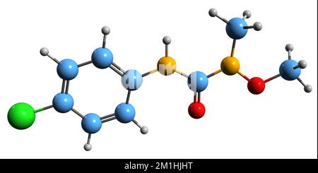 3D image de la formule squelettique Paraquat - structure chimique ...