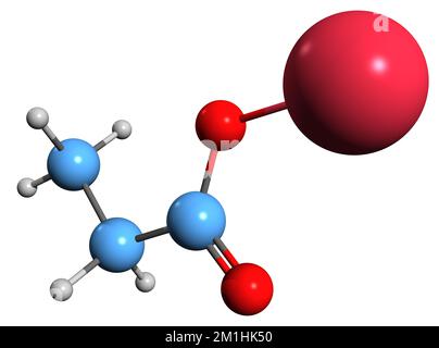 3D image de la formule squelettique de l'acide propionique - structure ...
