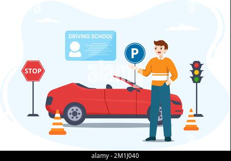 École de conduite avec le processus d'éducation de la formation de voiture et apprendre à ...