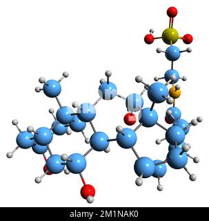 3D image de la formule squelettique de l'acide cholique - structure ...