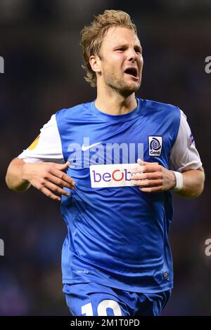 20131024 - GENK, BELGIQUE : Julien Gorius, de Genk, a marqué le but 1-0 ...