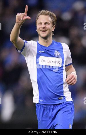 20150502 - GENK, BELGIQUE: Julien Gorius de Genk célèbre après avoir ...