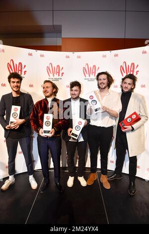 Bazart photographié lors de la dixième édition du prix MIA (Music Industry Award), à Bruxelles ...